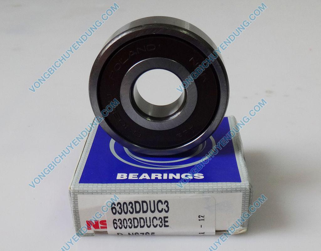 Vòng bi NSK 6303DDU, Bạc đạn NSK 6303 DDU C3 - 17x47x14mm