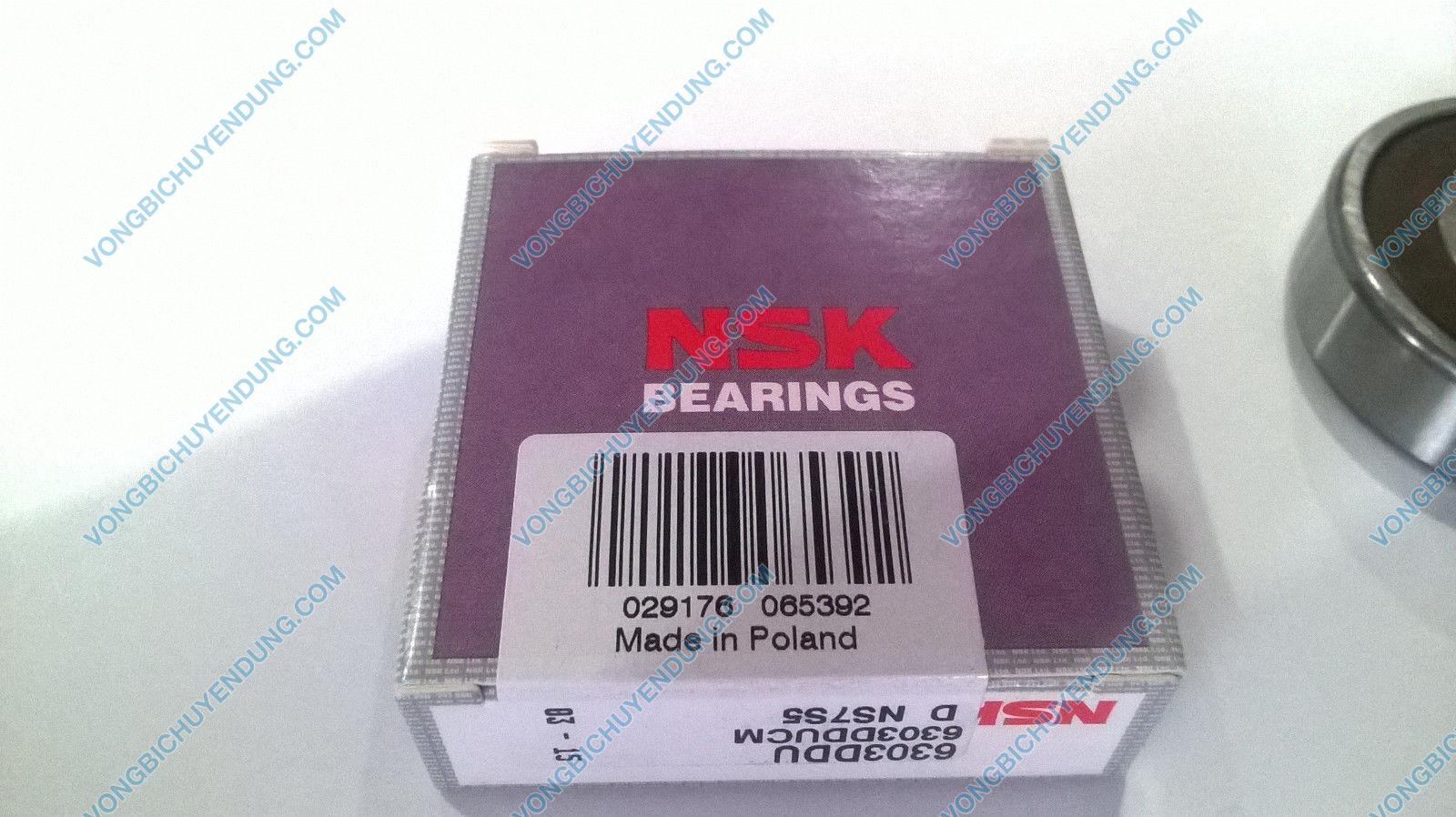 Vòng bi NSK 6303DDU, Bạc đạn NSK 6303 DDU C3 - 17x47x14mm