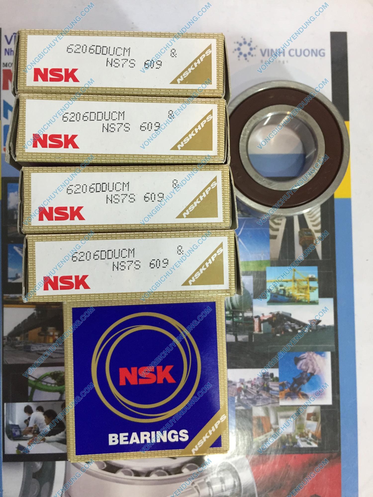 Vòng bi NSK 6206DDU, Bạc đạn NSK 6206 DDU - 30x62x16mm