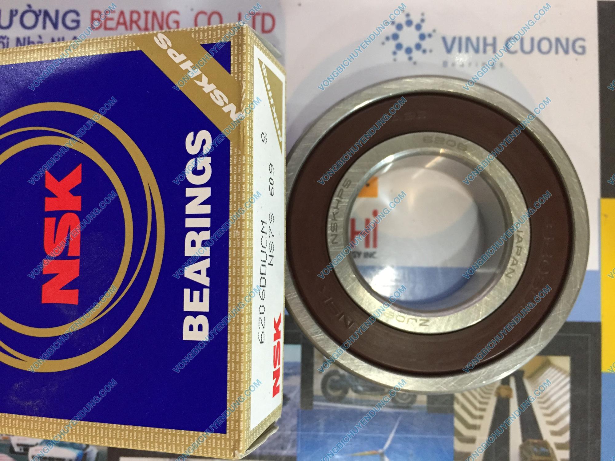 Vòng bi NSK 6206DDU, Bạc đạn NSK 6206 DDU - 30x62x16mm