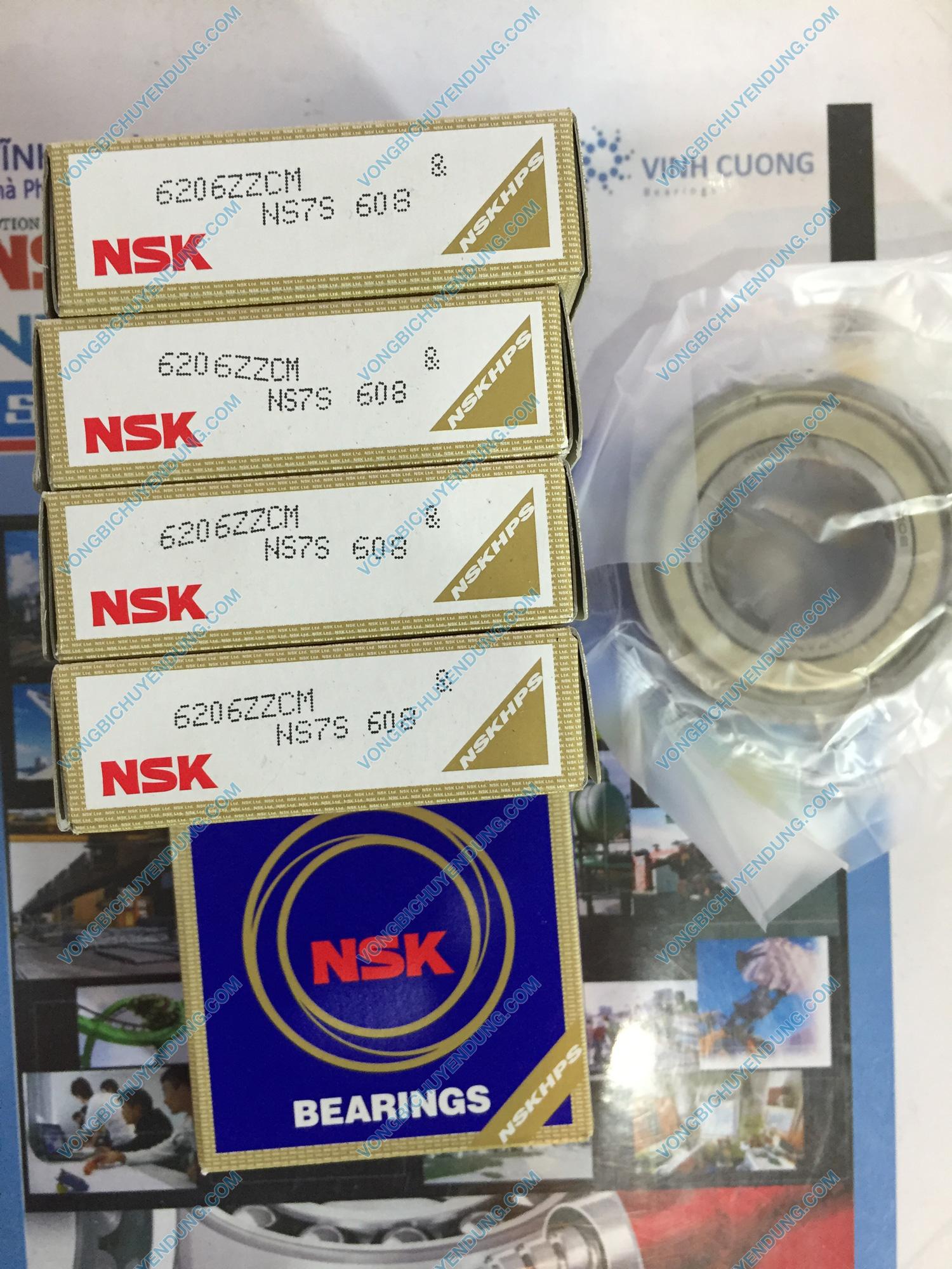 Vòng bi NSK 6206ZZ, Bạc đạn NSK 6206 ZZ - 30x62x16mm