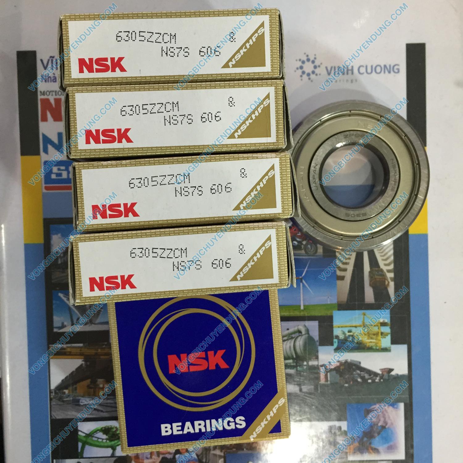 VÒNG BI NSK 6305ZZ, BẠC ĐẠN NSK 6305 ZZ - 25x62x17mm