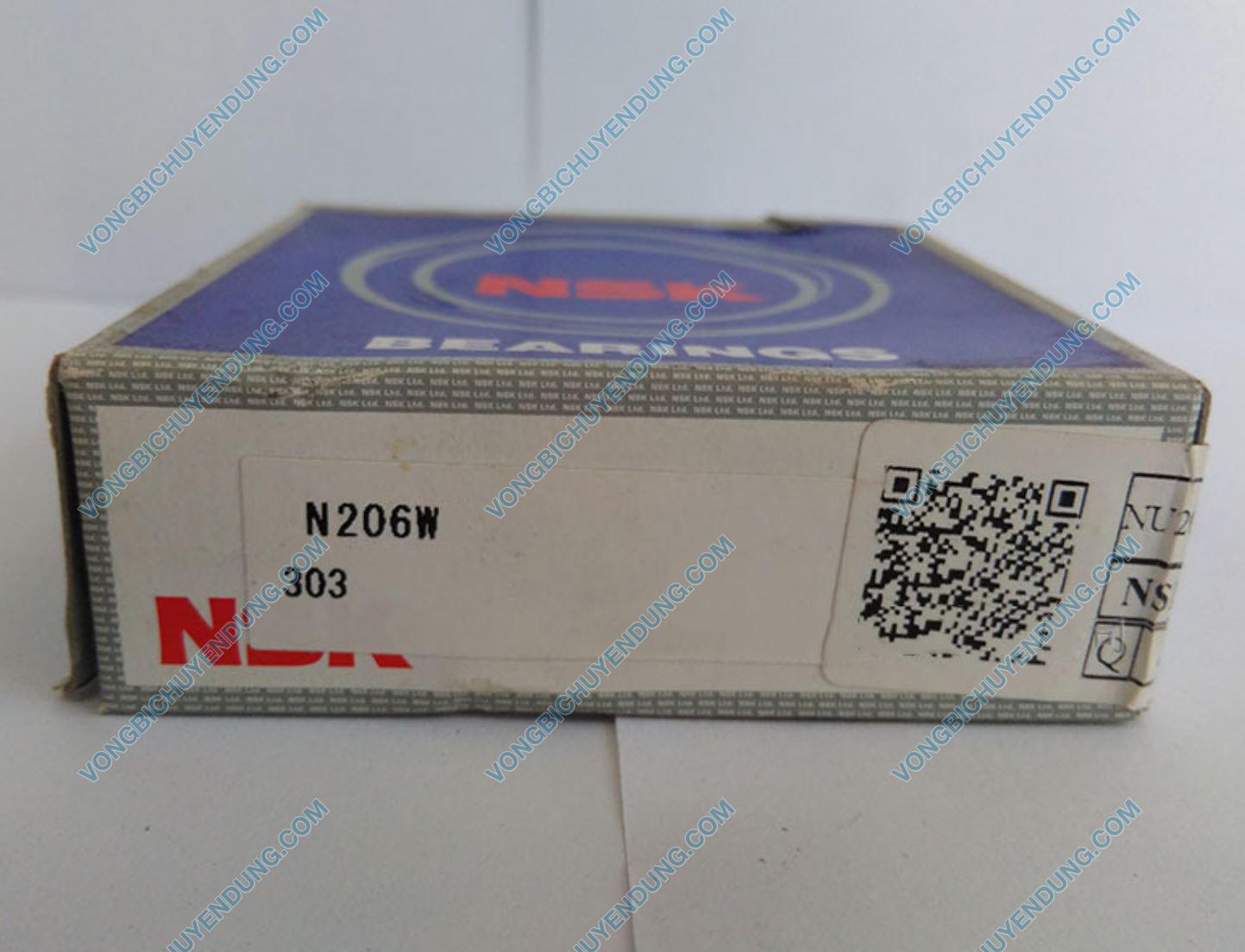 Vòng bi NSK N206W, Bạc đạn NSK N 206 W - 30x62x16mm