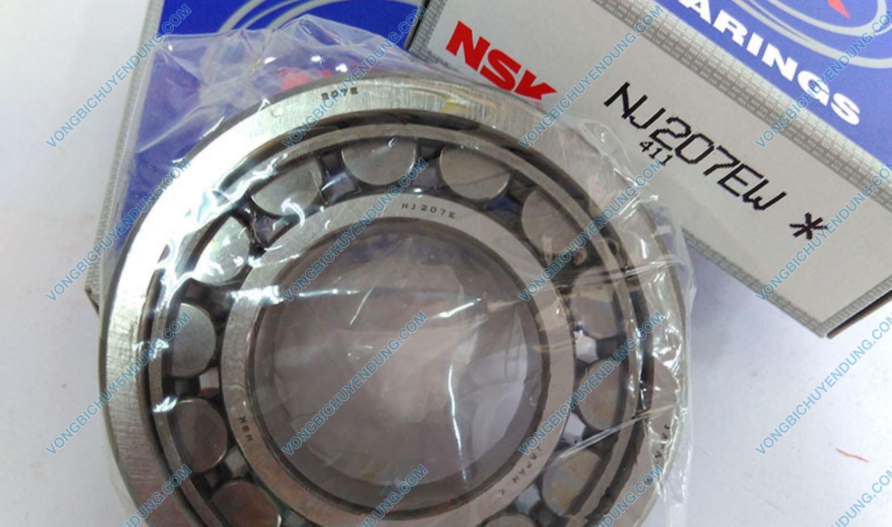 Vòng bi NSK NJ207EW, Bạc đạn NSK NJ 207 EW - 35x72x17mm