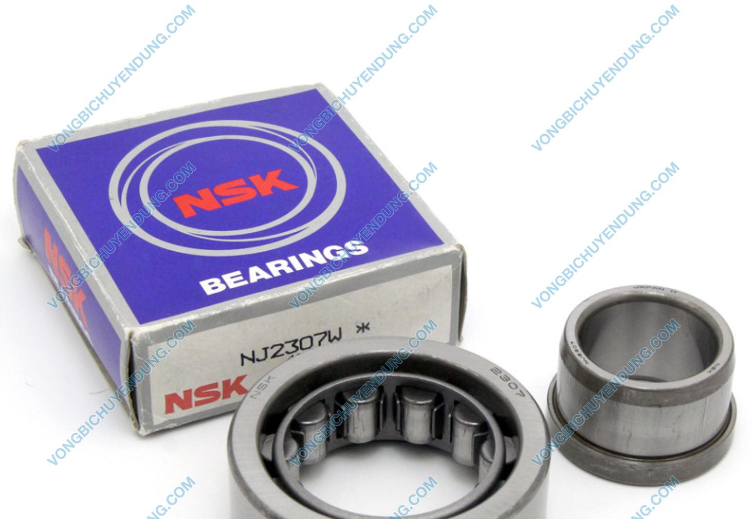 Vòng bi NSK NJ2307W, Bạc đạn NSK NJ 2307 W - 35x80x31mm