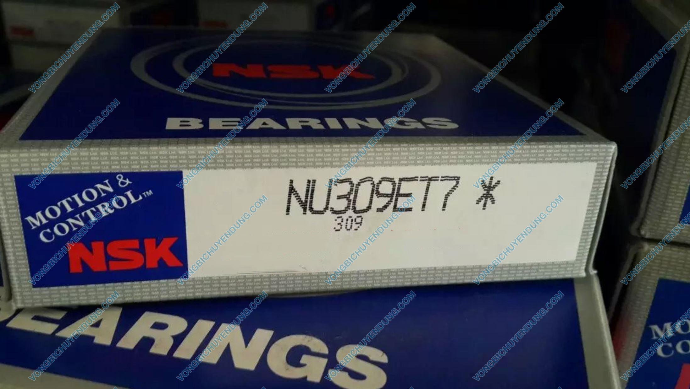 Vòng bi NSK NU309EW, Bạc đạn NSK NU 309 EW - 45x100x25mm