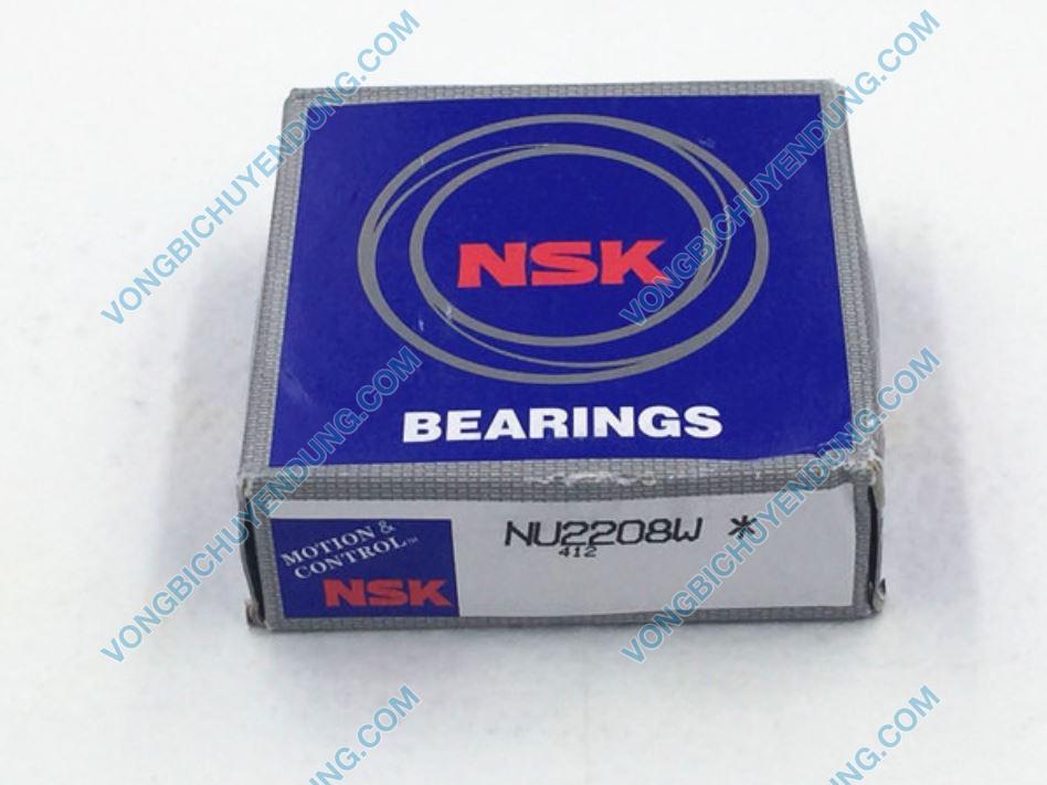 Vòng bi NSK NU2208W, Bạc đạn NSK NU 2208 W - 40x80x23mm
