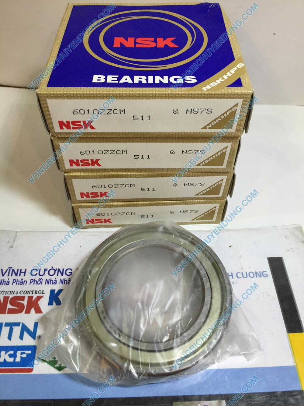 Vòng bi NSK 6010ZZ, Bạc đạn NSK 6010 ZZ - 50x80x16mm