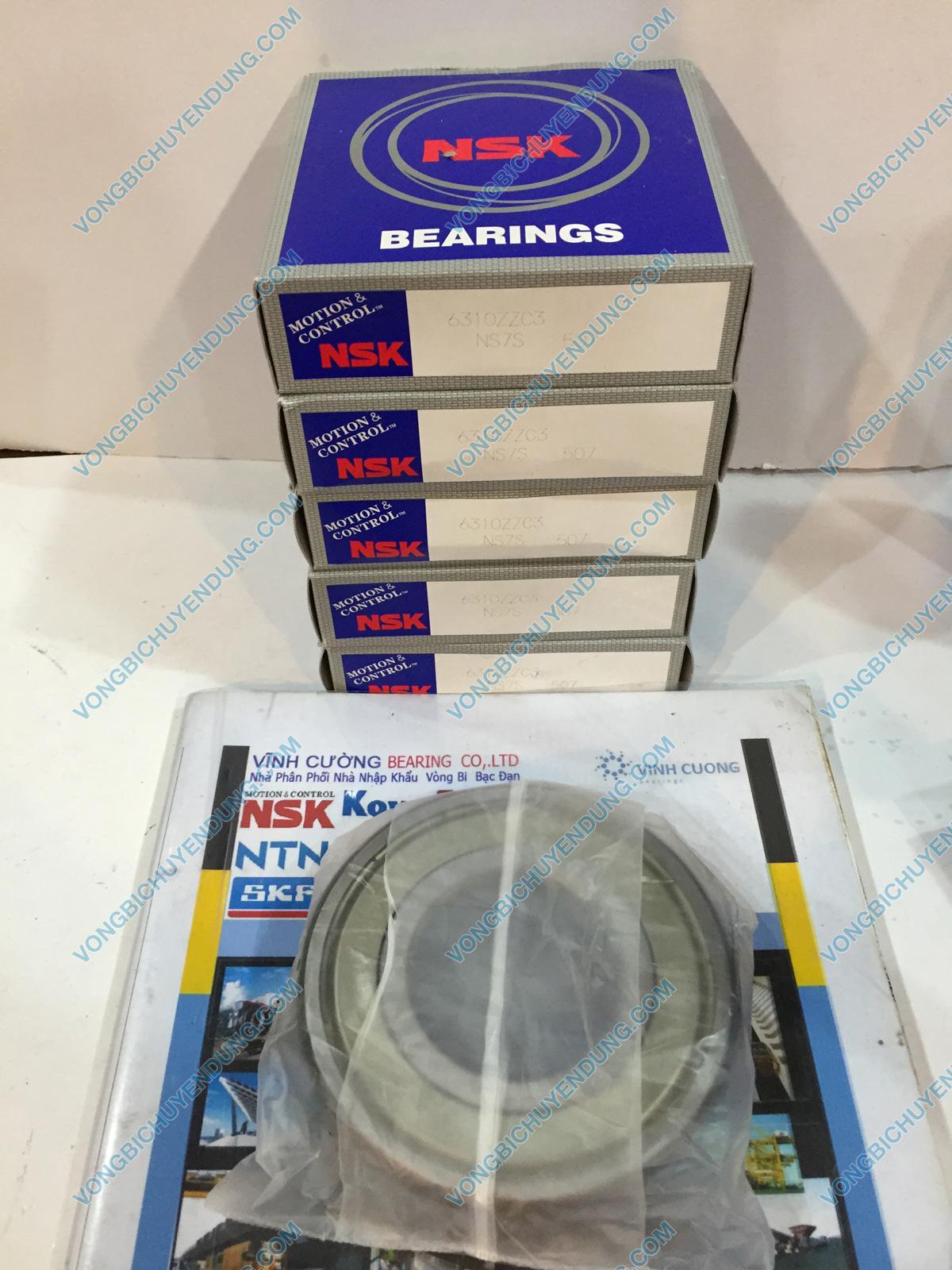 Vòng bi NSK 6310ZZ, Bạc đạn NSK 6310 ZZ - 50x110x27mm