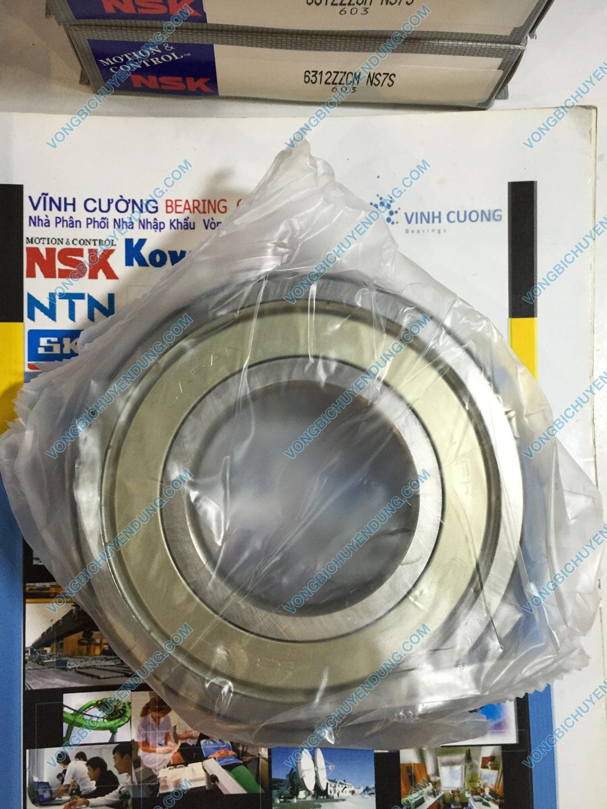 Vòng bi NSK 6312ZZ, Bạc đạn NSK 6312 ZZ - 60x130x31mm