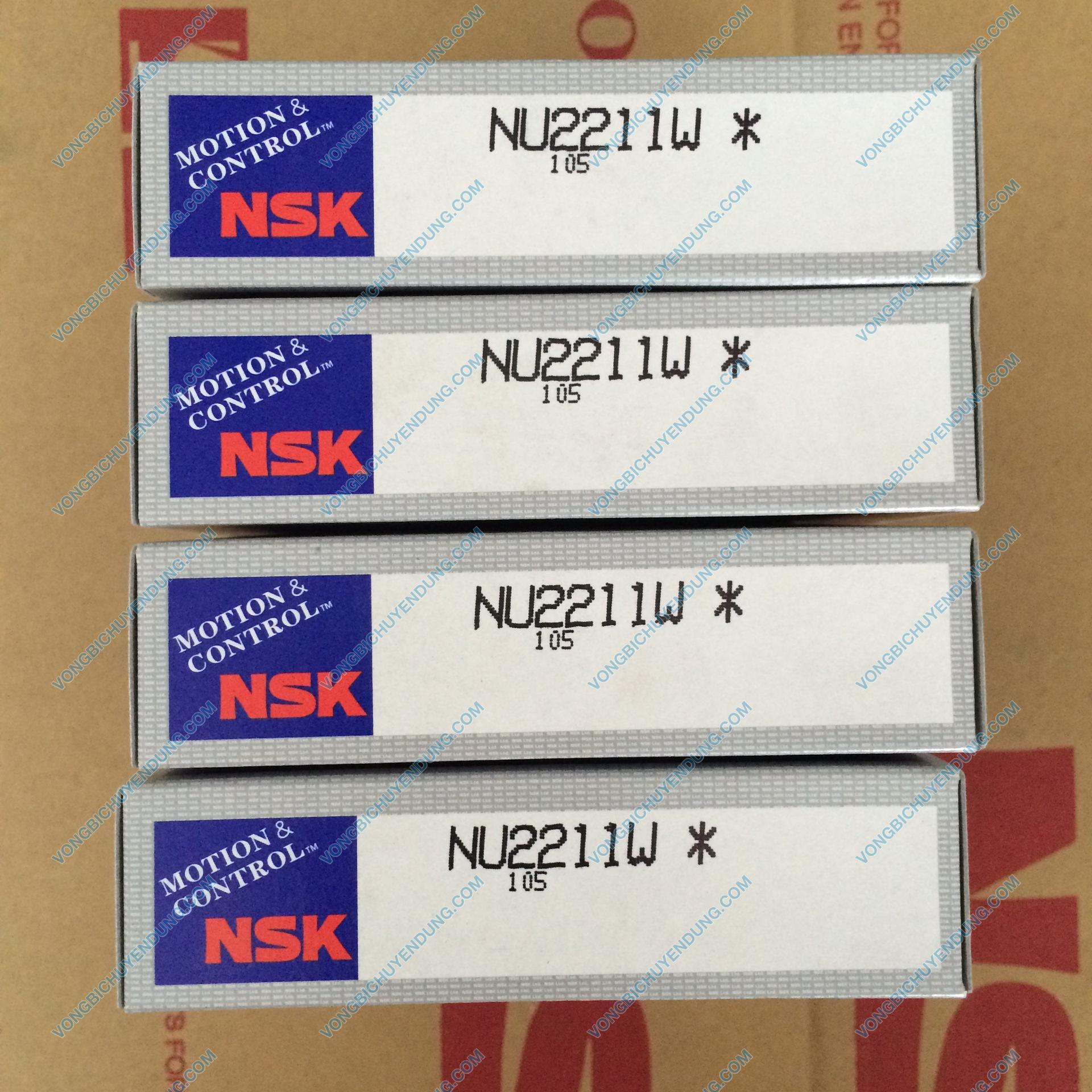 Vòng bi NSK NU2211W, Bạc đạn NSK NU 2211 W - 55x100x25mm