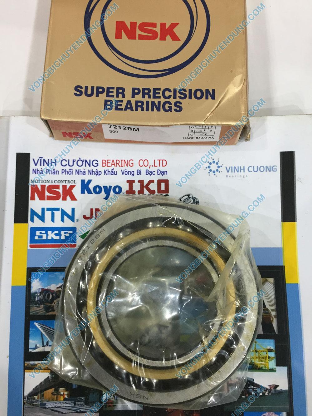 VÒNG BI NSK 7212BM, BẠC ĐẠN NSK 7212BM - 60x110x22mm