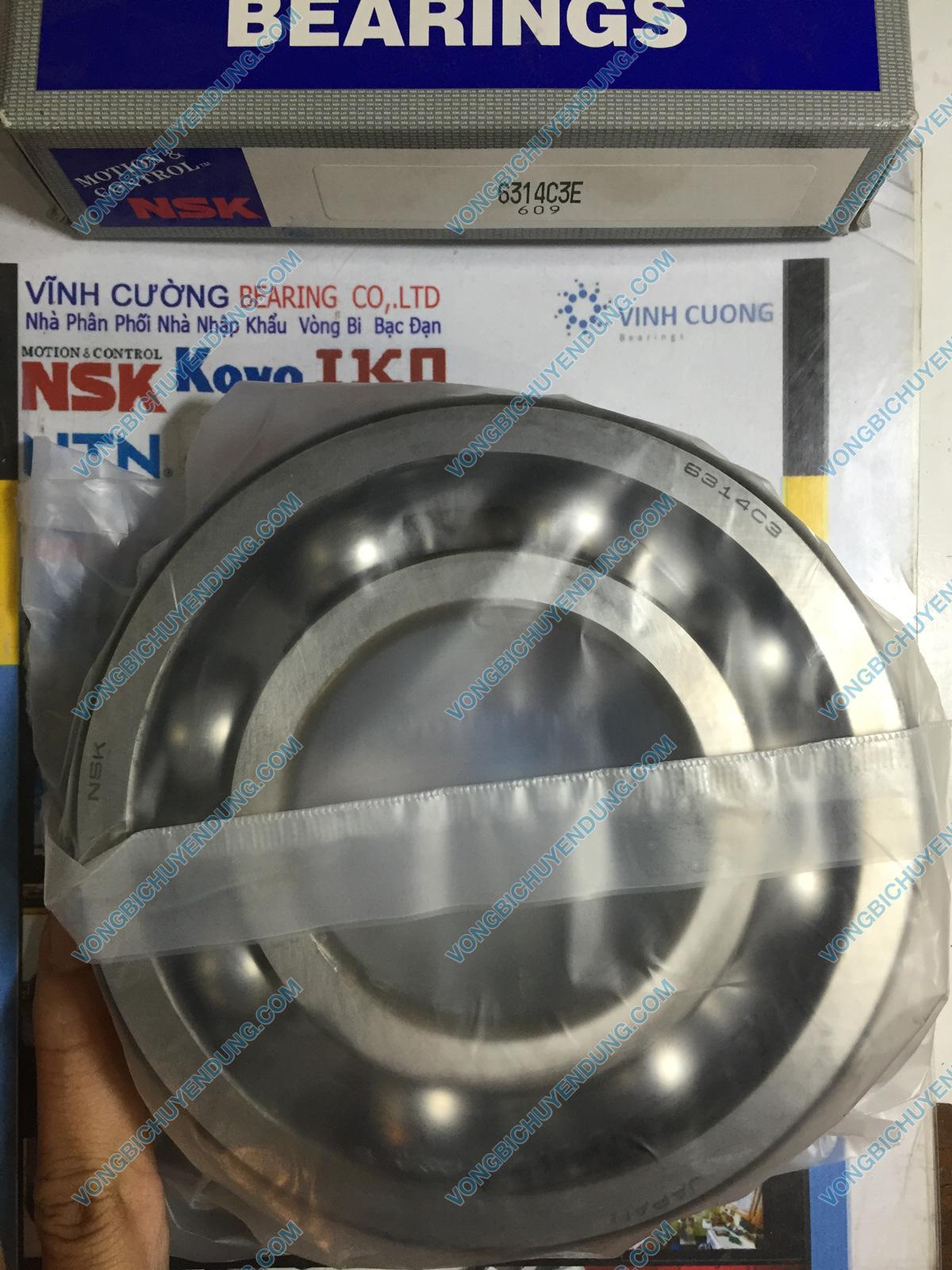 Vòng bi NSK 6314ZZ, Bạc đạn NSK 6314 ZZ - 70x150x35mm