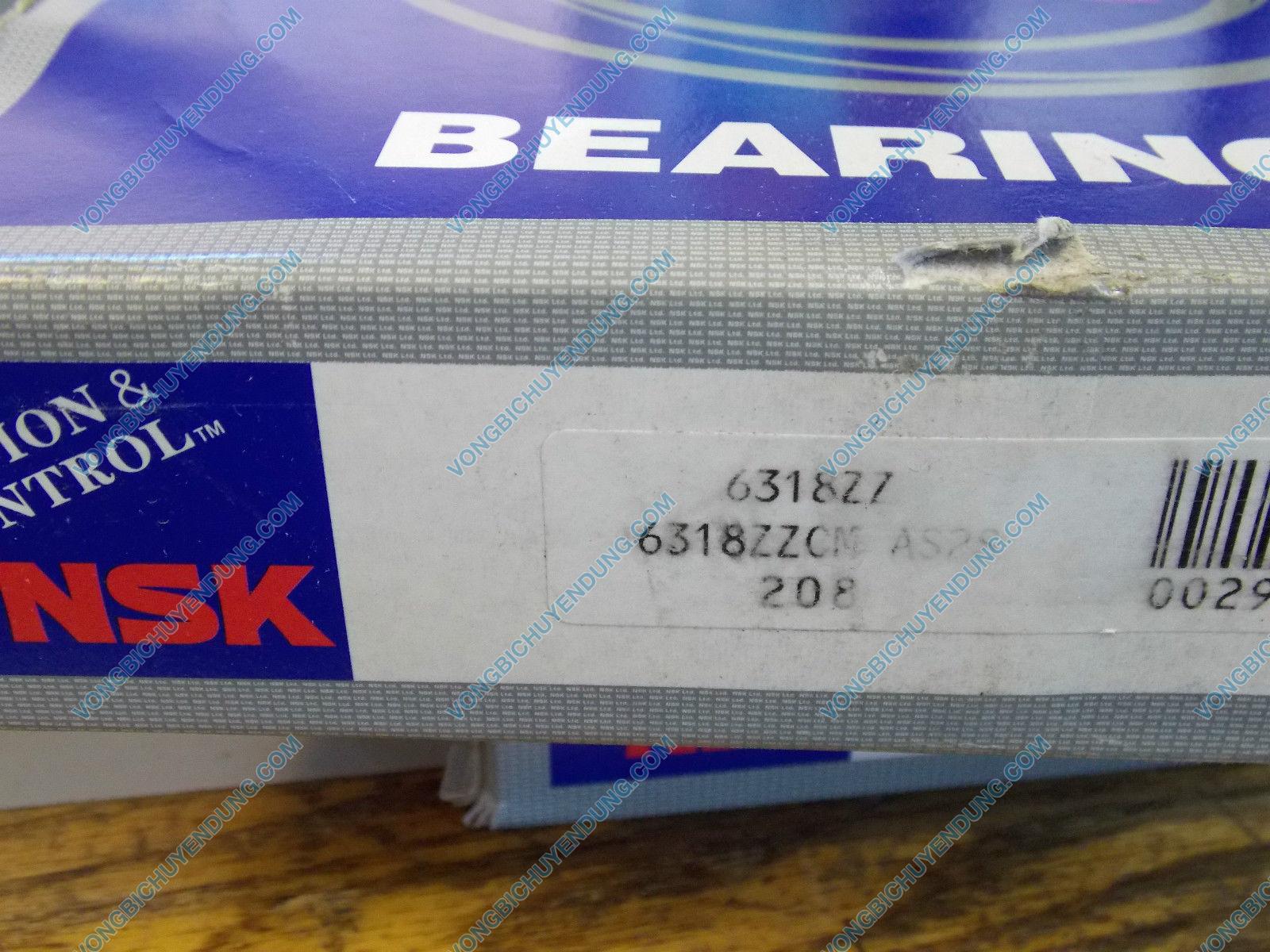 Vòng bi NSK 6318ZZ, Bạc đạn NSK 6318 ZZ - 90x190x43mm