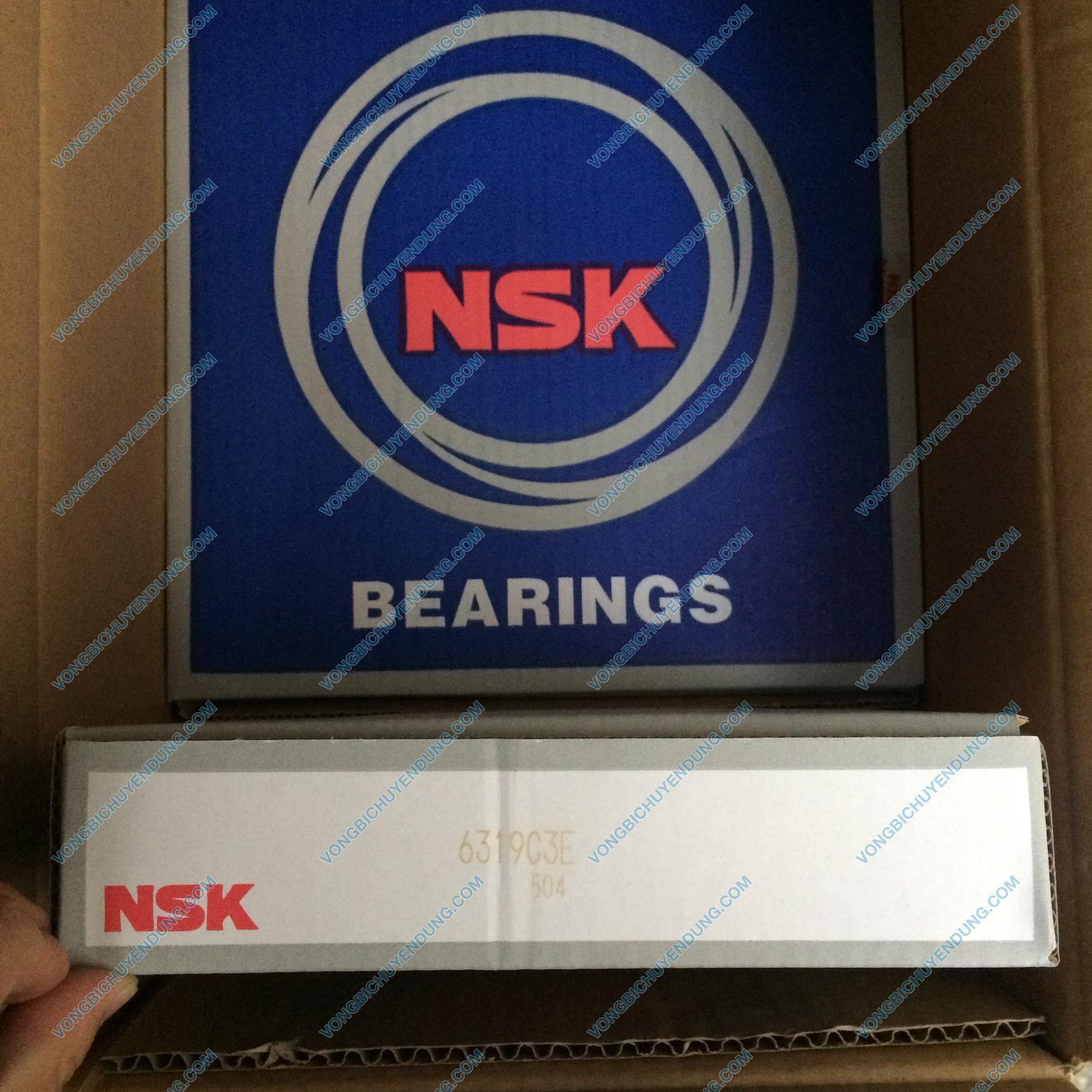 Vòng bi NSK 6319VV, Bạc đạn NSK 6319 VV - 95x200x45mm