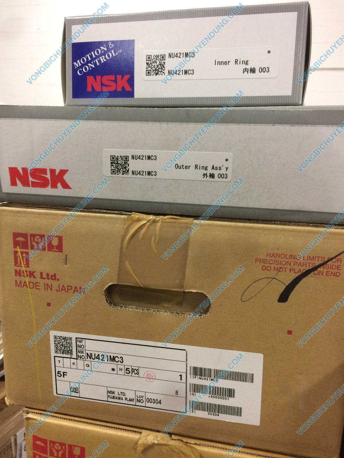 Vòng bi NSK NU421, Bạc đạn NSK NU421 - 105x260x60mm