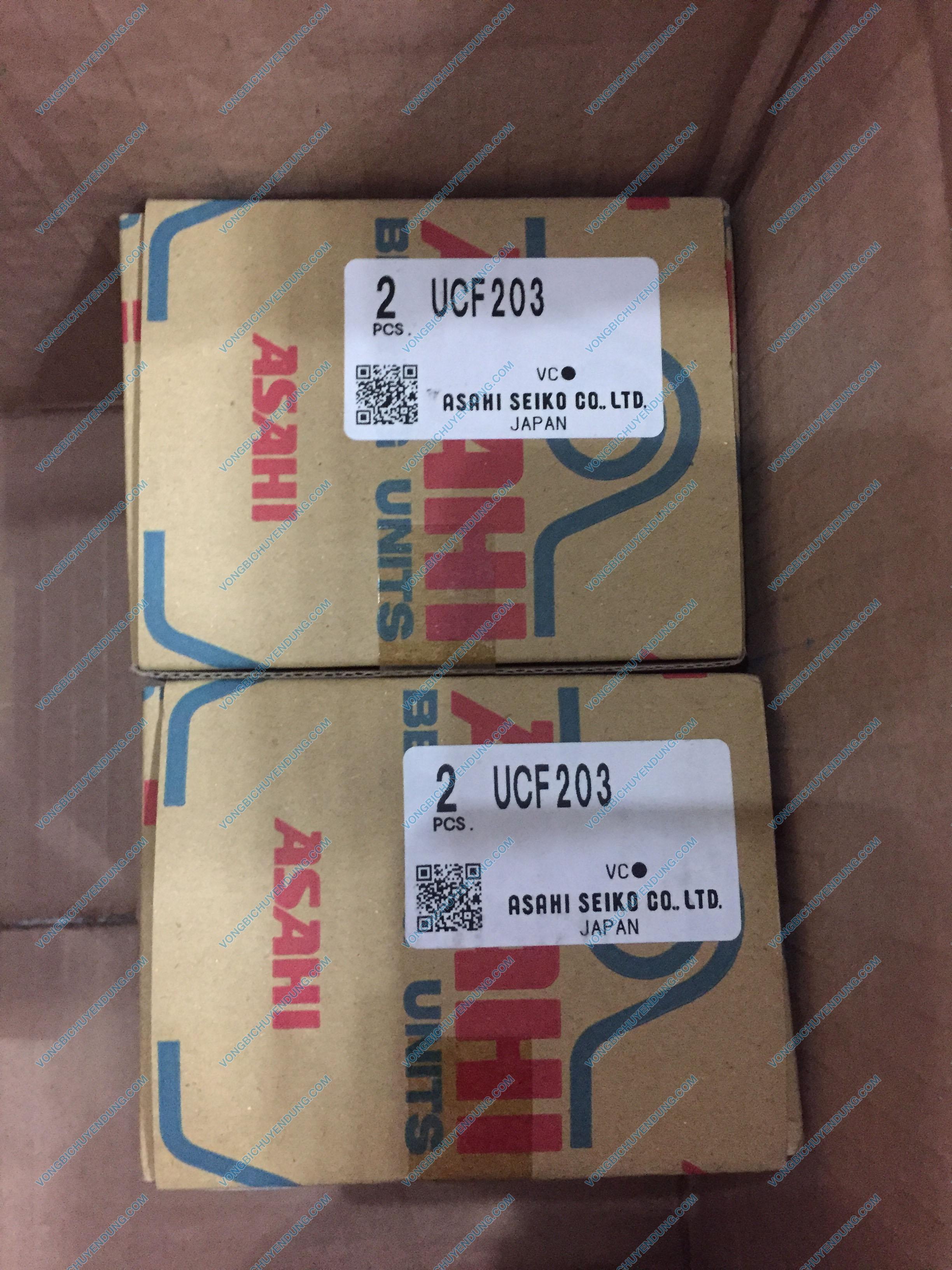 Gối đỡ ASAHI UCF203, Vòng bi ASAHI UCF203, lắp cho trục 17mm