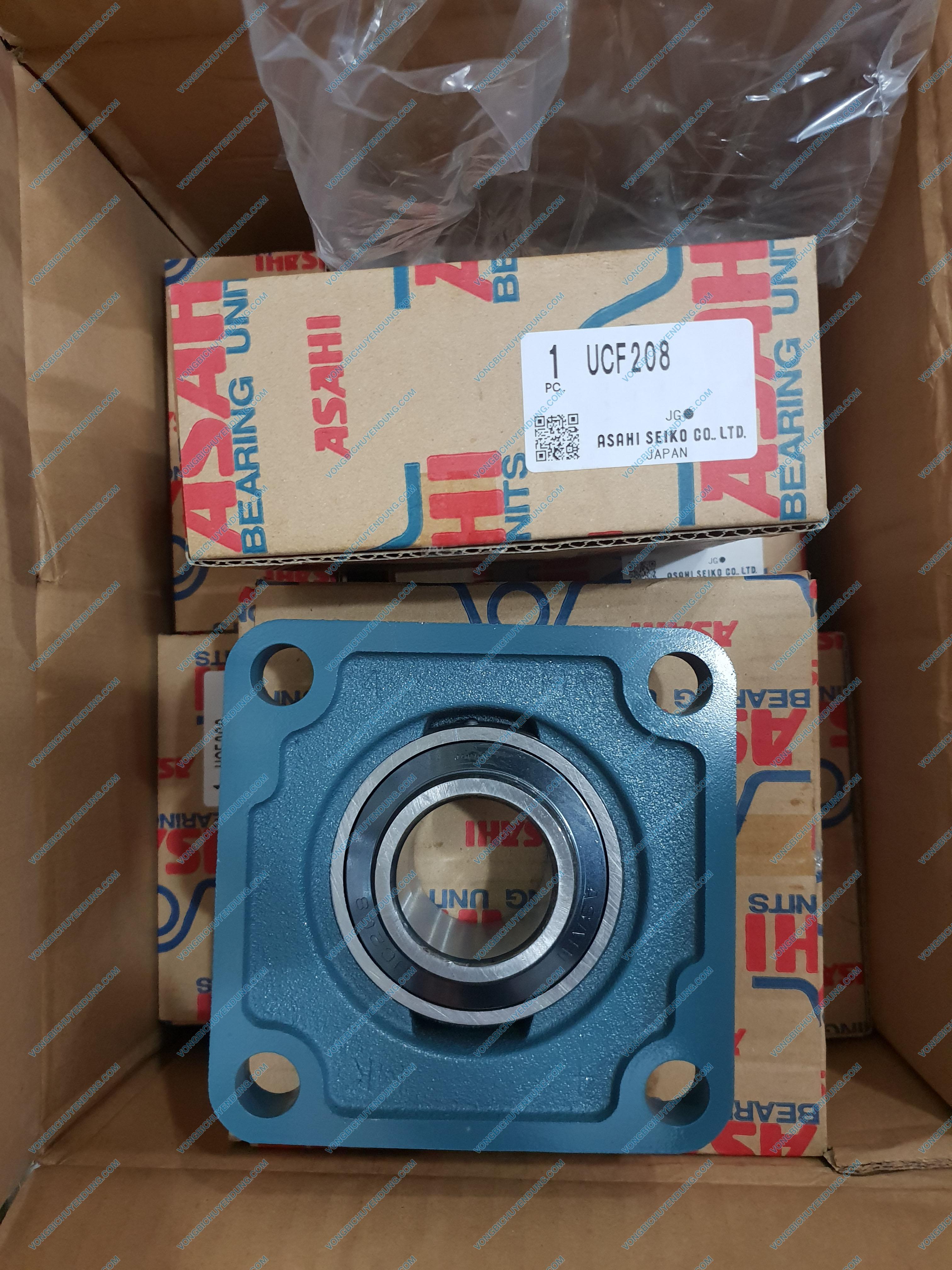 Gối đỡ ASAHI UCF208, Vòng bi ASAHI UCF208, lắp cho trục 40mm