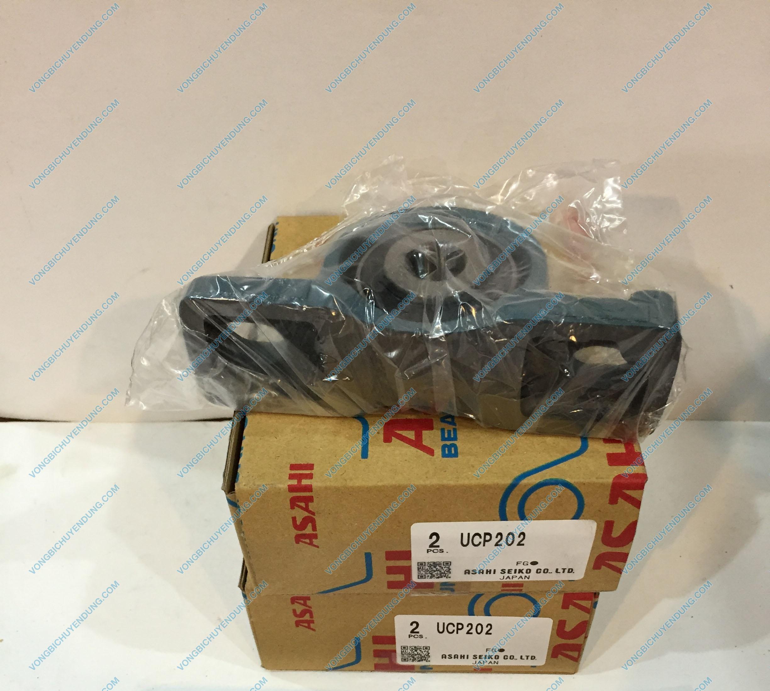 Gối đỡ ASAHI UCP202, Vòng bi ASAHI UCP202, lắp cho trục 15mm