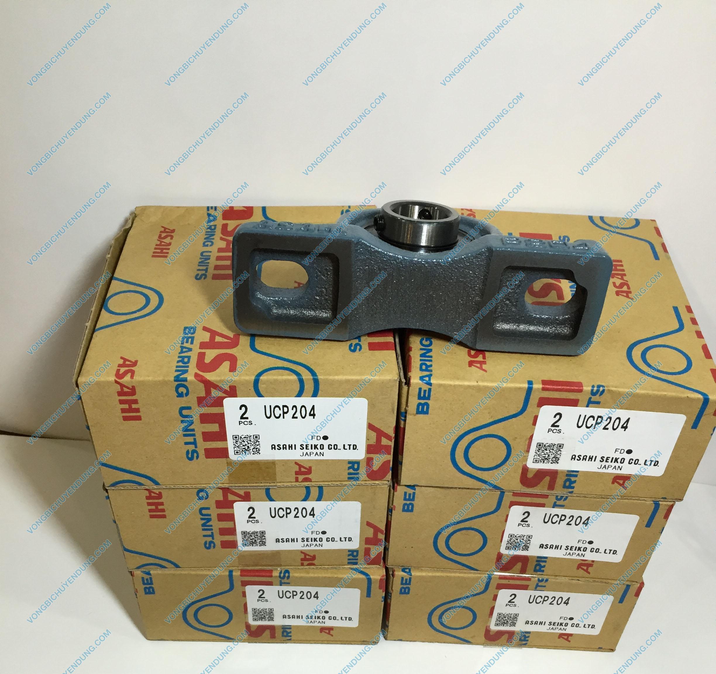 Gối đỡ ASAHI UCP204, Vòng bi ASAHI UCP204, lắp cho trục 20mm