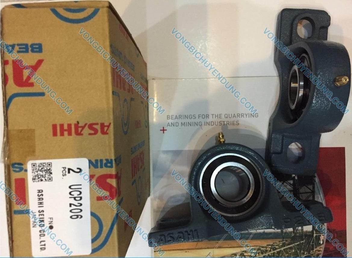Gối đỡ ASAHI UCP206, Vòng bi ASAHI UCP206, lắp cho trục 30mm