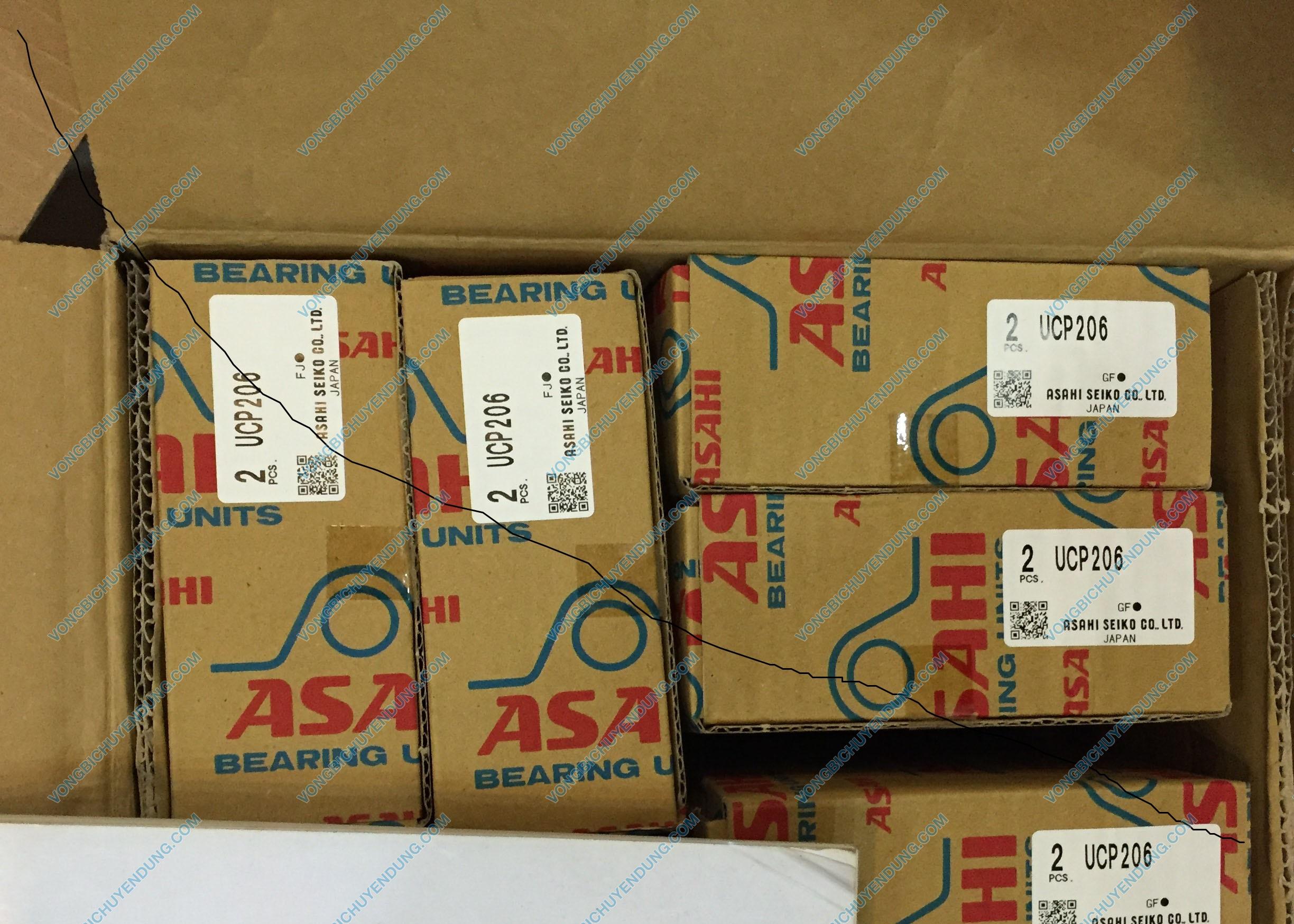 Gối đỡ ASAHI UCP206, Vòng bi ASAHI UCP206, lắp cho trục 30mm