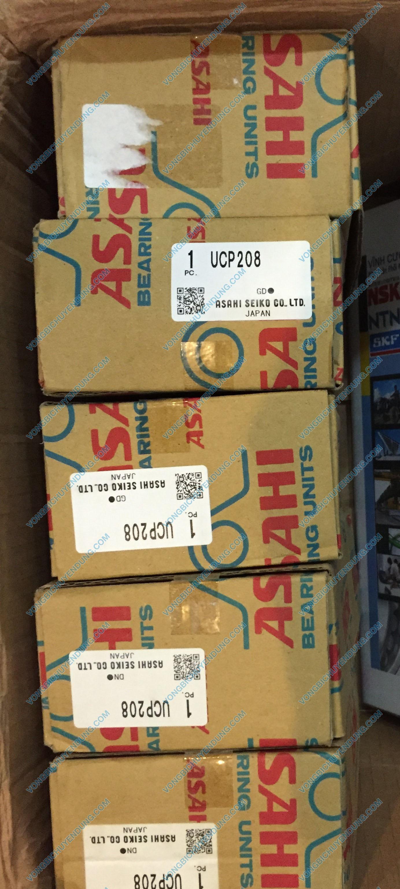 Gối đỡ ASAHI UCP208, Vòng bi ASAHI UCP208, lắp cho trục 40mm