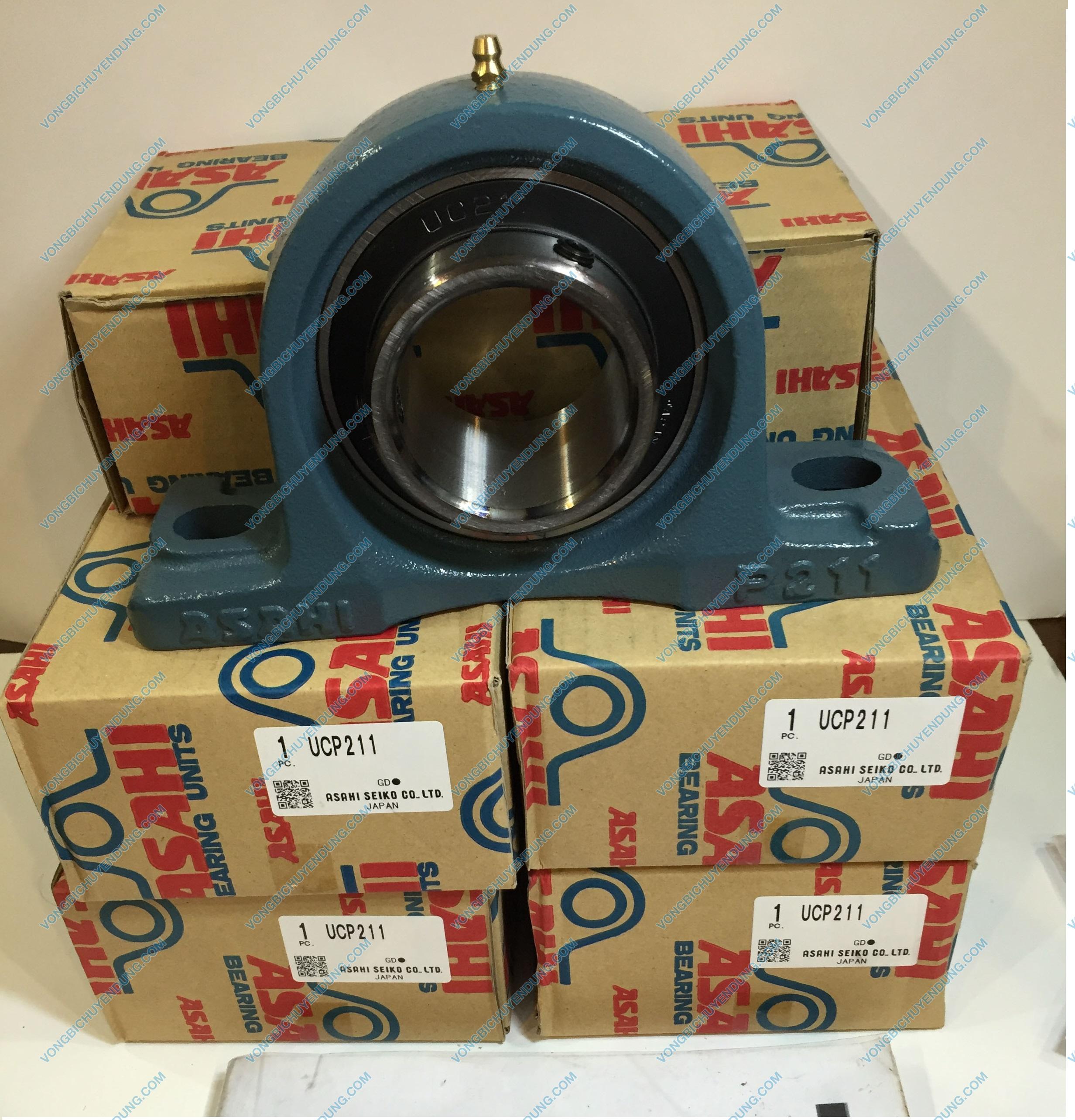 Gối đỡ ASAHI UCP211, Vòng bi ASAHI UCP211, lắp cho trục 55mm