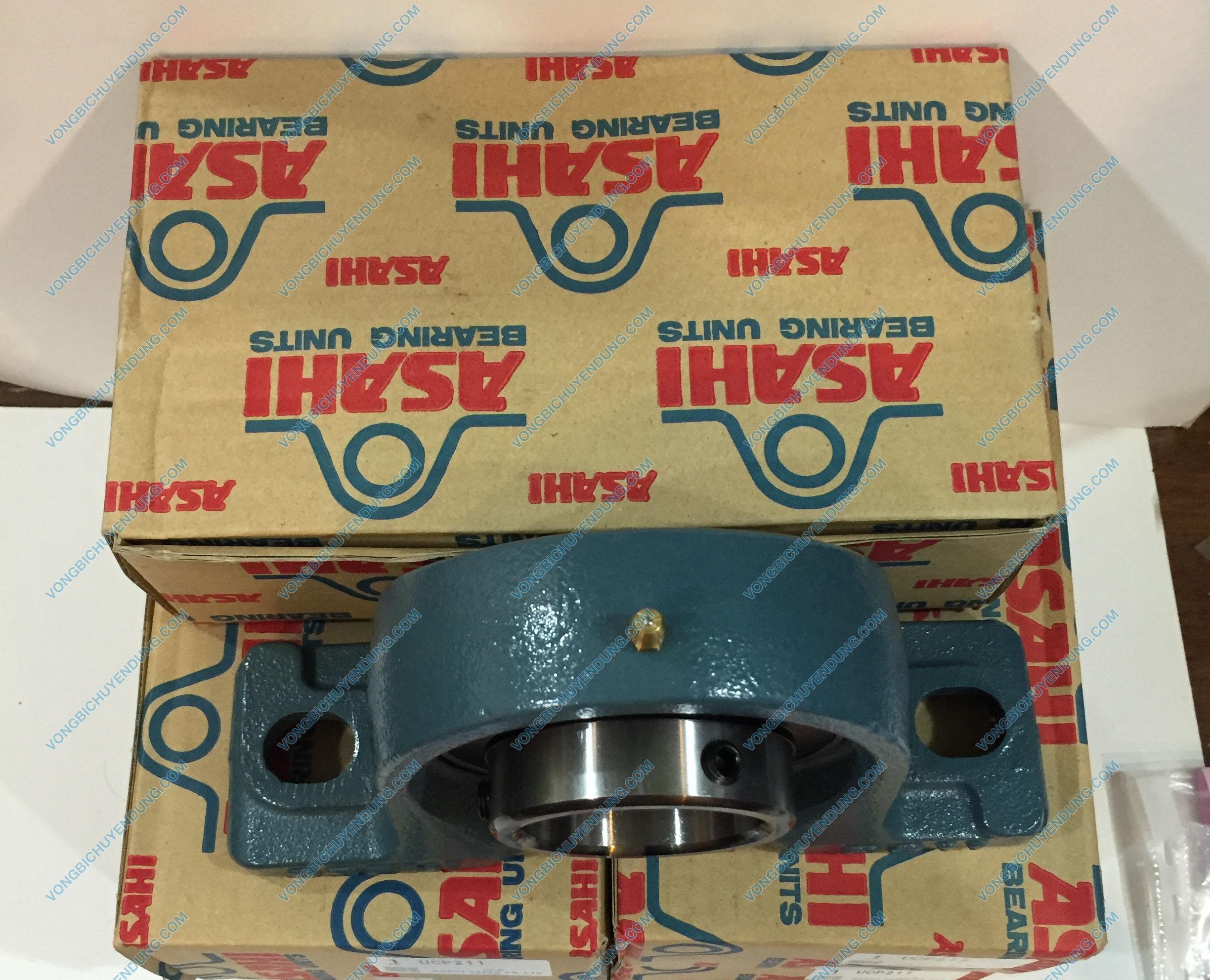 Gối đỡ ASAHI UCP211, Vòng bi ASAHI UCP211, lắp cho trục 55mm