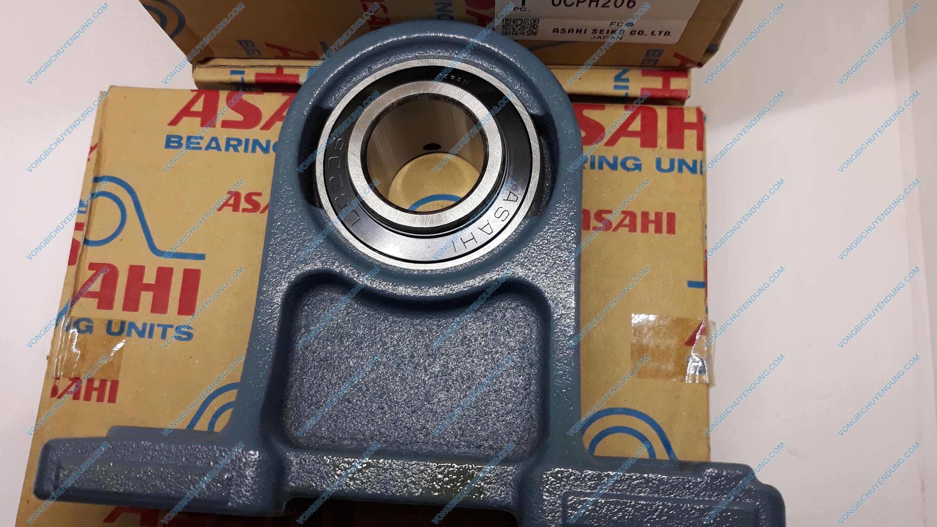 Gối đỡ ASAHI UCPH206, Vòng bi ASAHI UCPH206, lắp cho trục 30mm