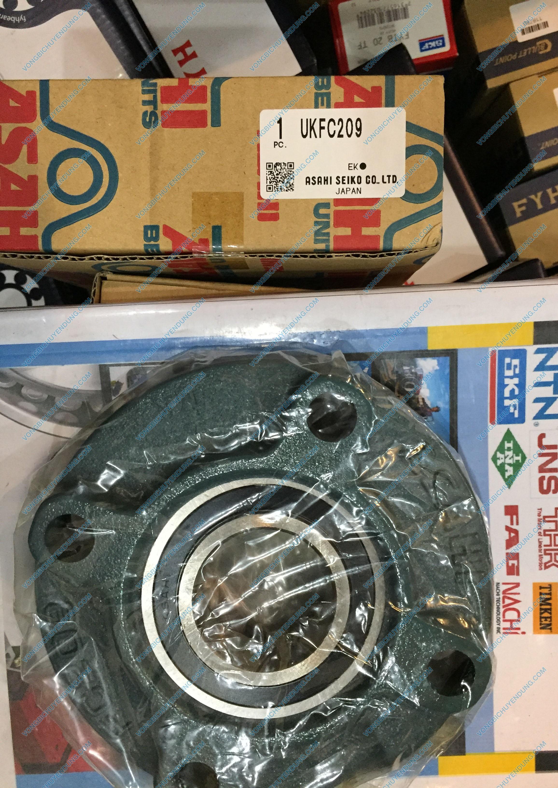Gối đỡ ASAHI UKFC209, Vòng bi ASAHI UKFC 209, lắp cho trục 40mm
